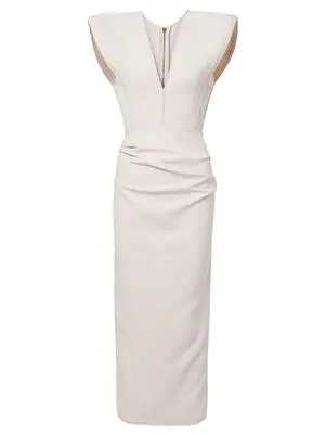 Maticevski Maticevski Wingtip Draped Midi Dress White