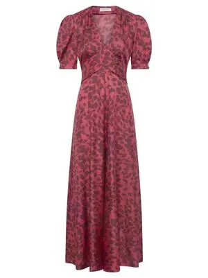 Gabriela Hearst Larkin Puffed-sleeves Floral Midi Dress - Pink