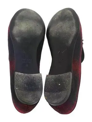 GIUSEPPE ZANOTTI Plaid Crystal-embellished Loafers - Red