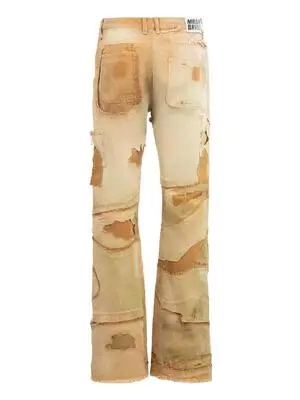 WHO DECIDES WAR Unearthed Button-fastening Distressed Trousers - Neutrals