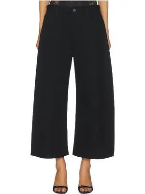 Attico Curved Wide-leg Denim Trousers - Black