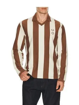 Fred Perry X Craig Green Heavy Weight Long Sleeve Polo Shirt In . Also - Brown