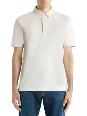 Etro Arnica-motif Cotton Polo Shirt - Neutrals