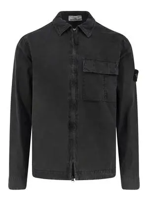 Stone Island Flap-pocket Logo-patch Shirt - Grey