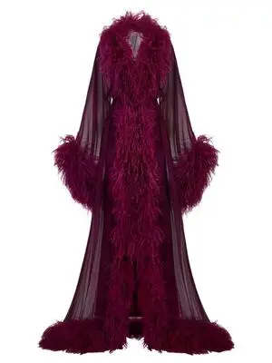 TALLER MARMO Vedette Feather Maxi Dress - Purple