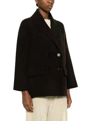 LEBOR GABALA Double-breasted Coat - Brown