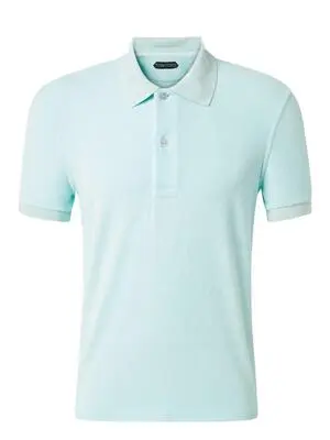TOM FORD Cotton-blend Terry Polo Shirt - Blue