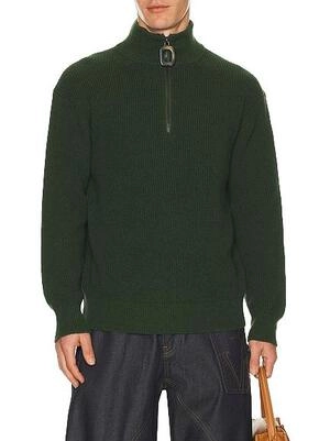 JW Anderson Quarter Zip Jumper - Pine