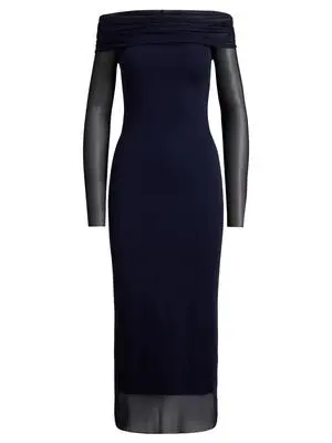 Ralph Lauren Audria Off-shoulder Jersey Midi Dress - Navy