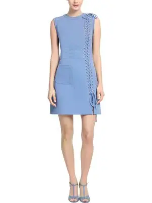 Elie Saab Lace-up Mini Dress - Blue