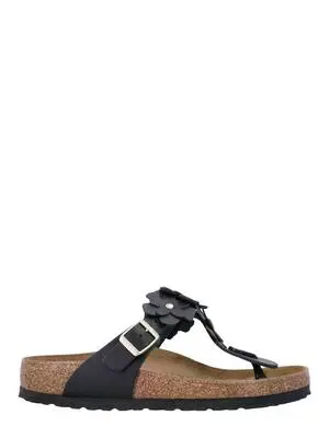 BIRKENSTOCK Gizeh Flower Flip Flops - Black