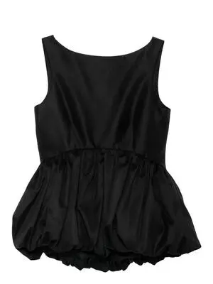 RÓHE Sleeveless Peplum Hem Top - Black