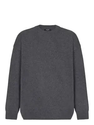 Balmain Crew Neck Sweater With Ribbed Trim - Grey