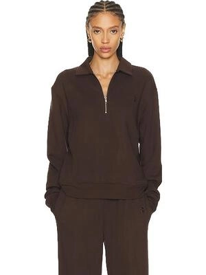 Eterne Zip-up Polo Sweatshirt Espresso