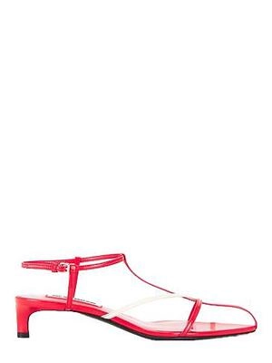 JIL SANDER Strappy Kitten Heel Sandals In Red - Dusted Clay