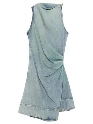 Alexander McQueen Draped Sleeveless Mini Dress - Blue