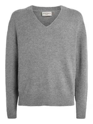 Officine Générale Cashmere V-neck Sweater - Grey