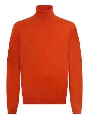 Malo Ribbed Turtleneck Long-sleeve Sweater - Orange