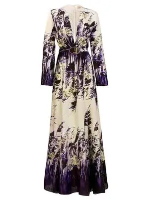 Silvia Tcherassi Kady Dress With Floral Print - Neutrals