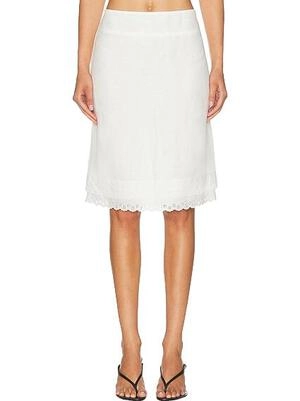 MAGDA BUTRYM Magda Butrym Mini Pencil Skirt With Scalloped Eyelet Hem