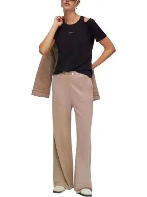 Liu Jo Chain-detail Knitted Trousers - Neutrals