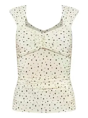 Isabel Marant Étoile Gemina Draped Polka Dot Top - Neutrals