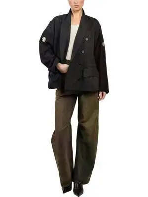 IBRIGU Jacquard Double-breasted Jacket - Black