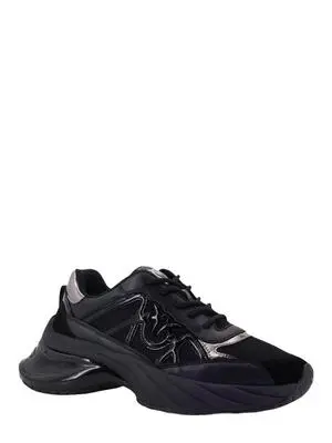 Pinko Love Birds Logo Appliqué Sneakers - Black