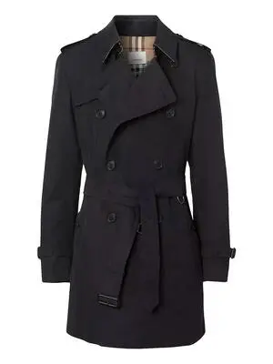 Burberry Cotton Gabardine Trench Coat - Blue