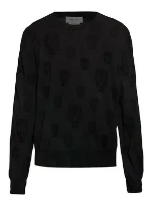 Alexander McQueen Skull Pattern Crew Neck Sweater - Black