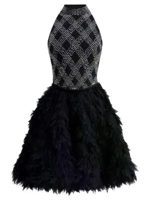 GEMY MAALOUF Gemy Maalouf Embellished High-Neck Sleeveless Dress