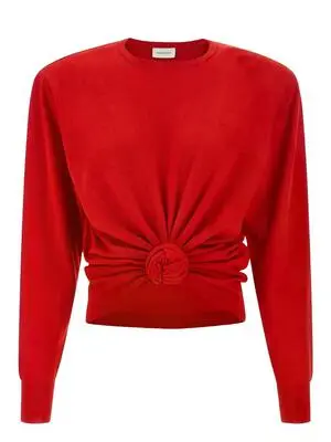 Magda Butrym Wool Knitwear With Draping Knot Detail - Red