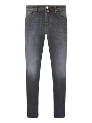 Jacob Cohen Dark Topstitched Trousers - Grey