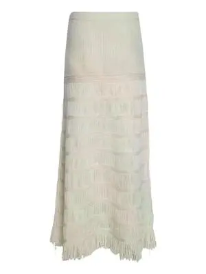 DIOTIMA Alba Fringed Skirt - Neutrals