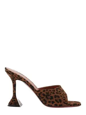 AMINA MUADDI Amina Muaddi Lupita Leopard Suede Mules