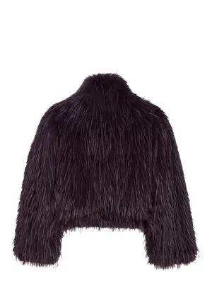 Apparis Ginette Faux Fur Cropped Jacket - Black