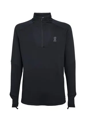 On Climate Half Zip Long Sleeve T-Shirt Black
