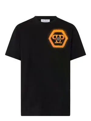 Philipp Plein Round Neck T-shirt Spray Hexagon - Black