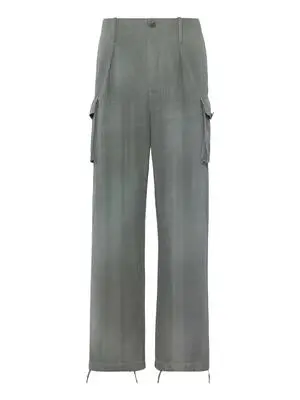 MAISON MARGIELA Maison Margiela Cotton-Blend Pinstripe Cargo Trousers Grey