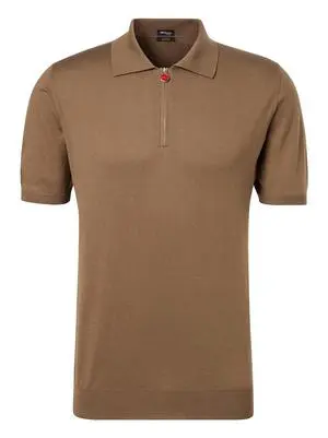 Kiton Cotton Half-zip Polo Shirt - Green