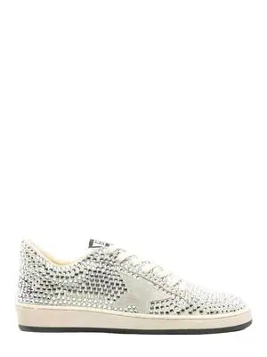 GOLDEN GOOSE Ball Star Rhinestone -embellished Suede Sneakers - Grey