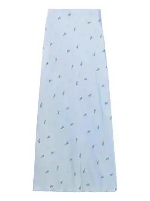 Claudie Pierlot Floral-print Midi Skirt - Blue