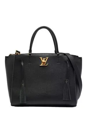 LOUIS VUITTON 2017 Lockme Leather Tote Bag Black