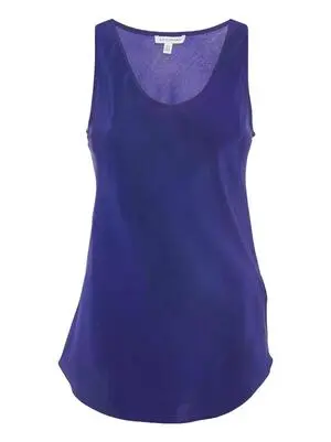 NICOLE FARHI Silk Sleeveless Draped Top - Blue