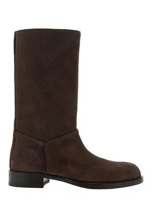 THE ROW Nobilis Suede Boots - Brown
