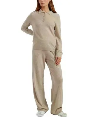Chinti & Parker Long-sleeved Polo Sweater - Neutrals