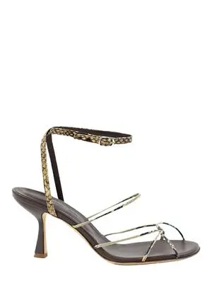 Christopher Esber Christopher Esber Blaze Contrast-Trim Leather Sandals Python
