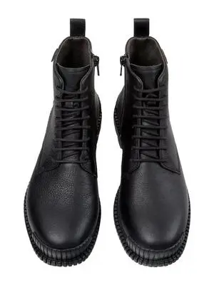 Camper Pix Leather Lace-up Ankle Boots - Black