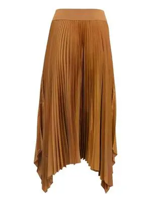 JOSEPH Pleated Midi Skirt - Brown