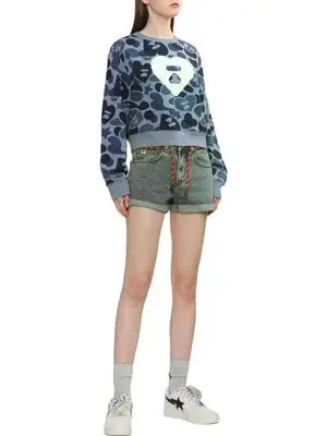 A BATHING APE Camouflage Heart Sweatshirt - Blue